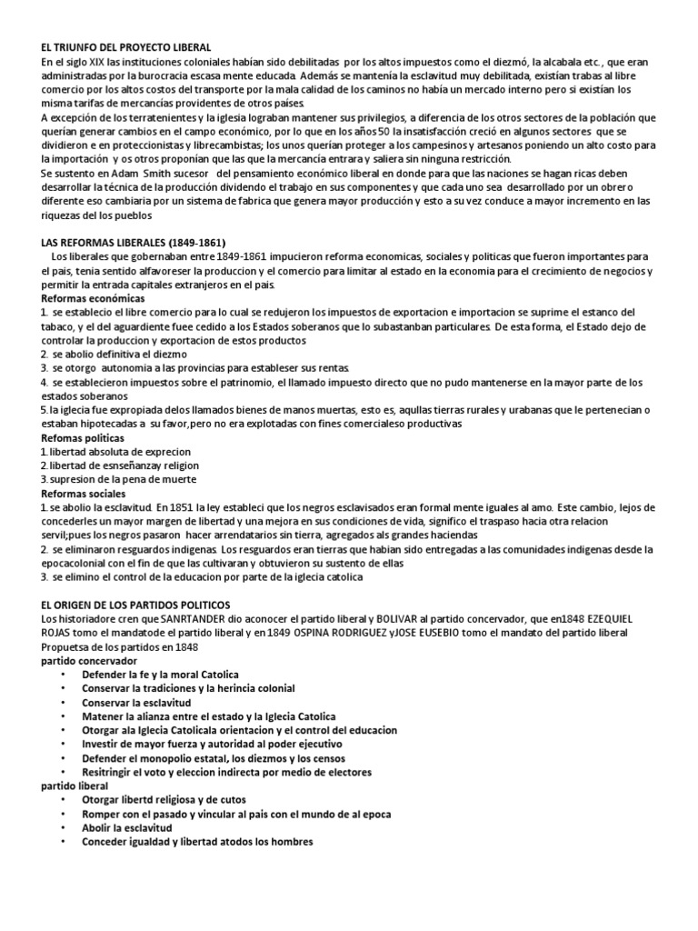 El Triunfo Del Proyecto Liberal | Descargar gratis PDF | Gobierno ...
