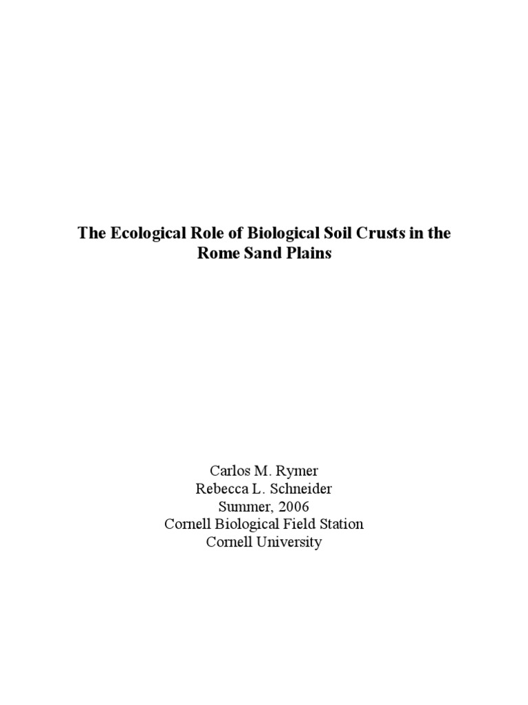 Ecological Impact of Soil Crusts in Rome Sand Plains | PDF | Soil ...