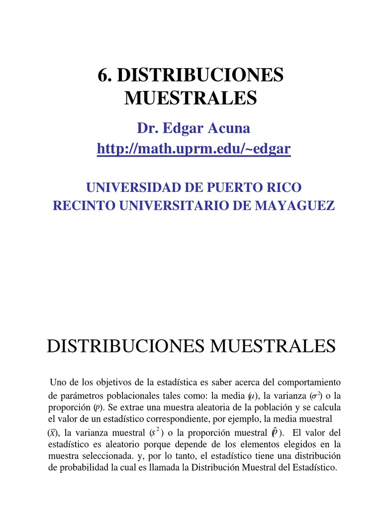 Ejercicio de Distribucion Muestral | PDF