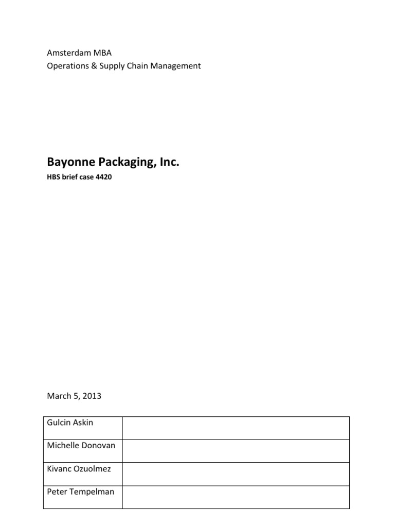 Bayonne Packaging | PDF | Packaging And Labeling | Business