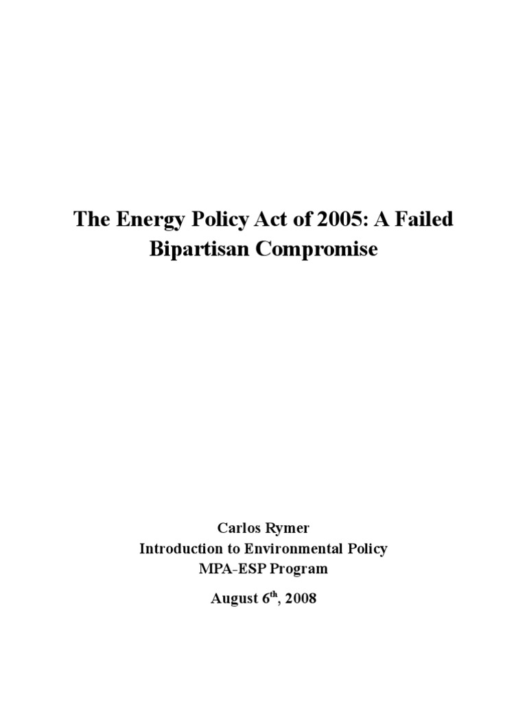 The Energy Policy Act of 2005 | PDF | Energy Policy Of The United ...