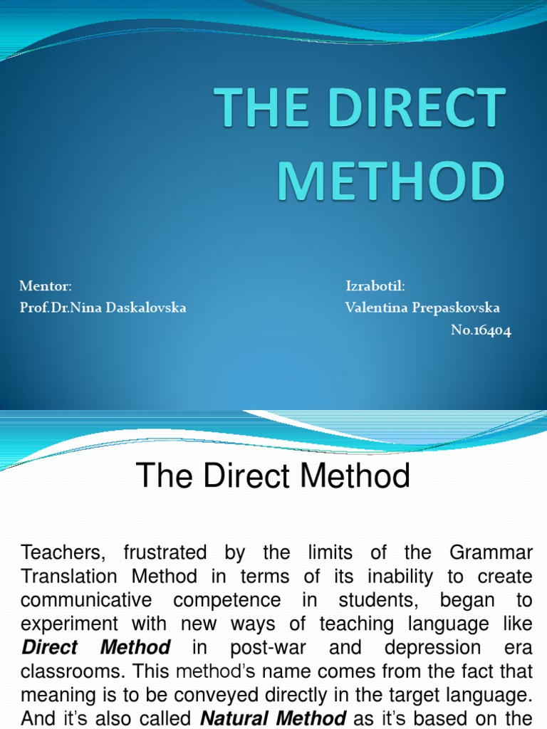 Direct Method | Download Free PDF | Second Language | Reading (Process)