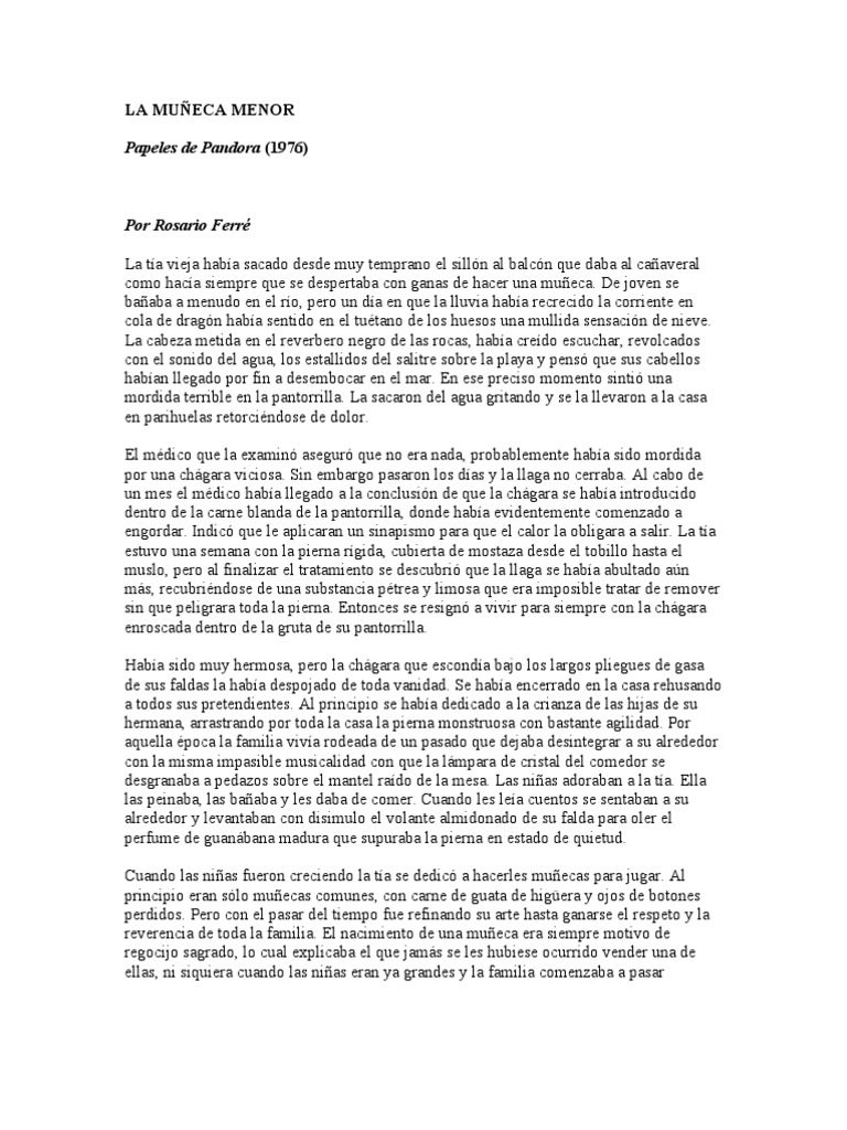 LA MUÑECA MENOR R Ferré | PDF | Naturaleza