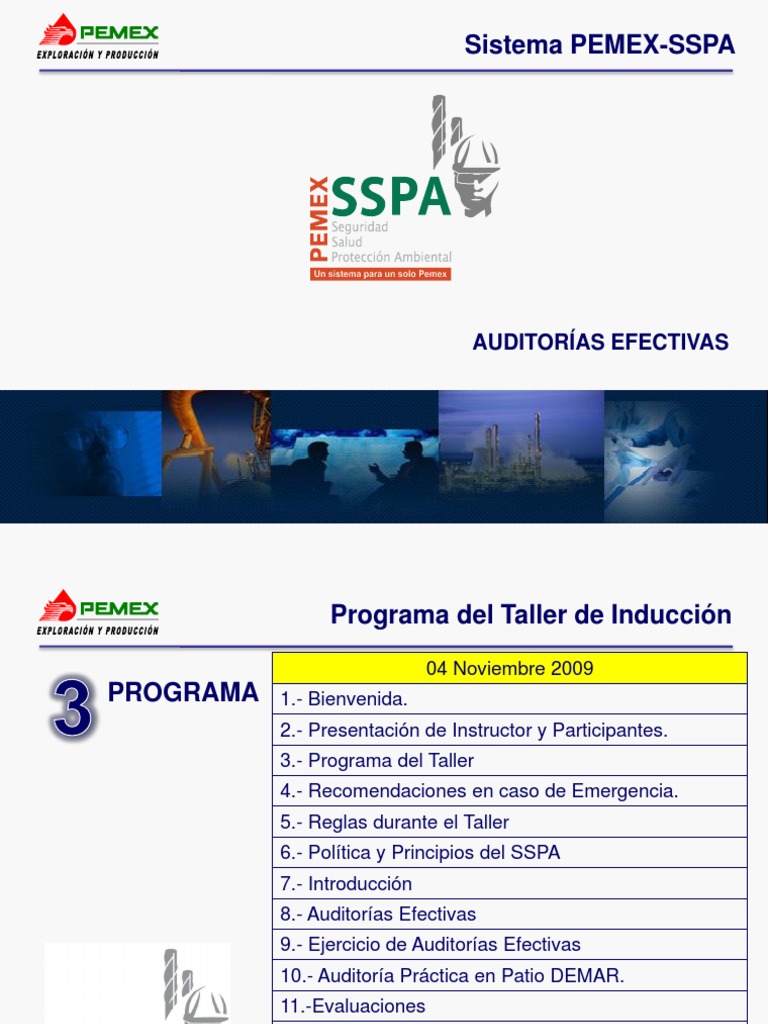 Auditorías Efectivas en SSPA PEMEX | PDF | La seguridad | Salud y bienestar