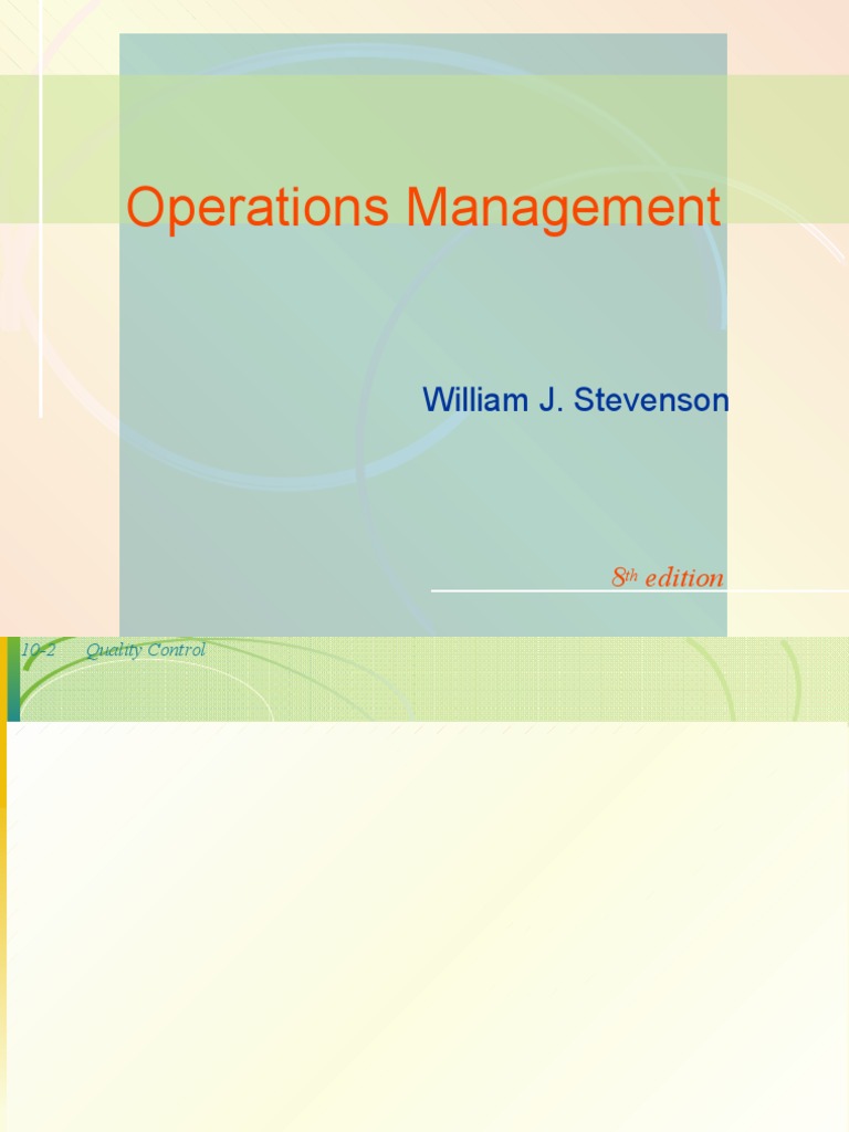 Operations Management: William J. Stevenson | PDF | Mean | Probability ...