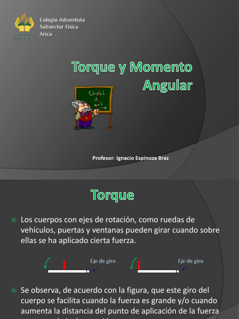 Torque y Momento Angular | PDF | Momento angular | Movimiento (física)