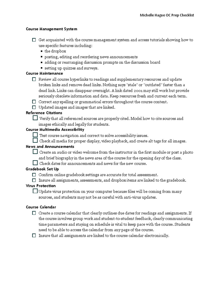 Oc Prep Checklist-Hague | PDF | Internet Forum | Hyperlink