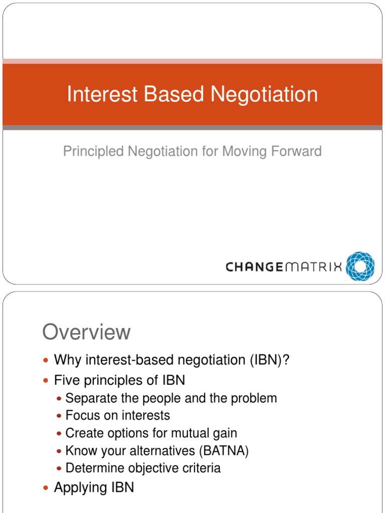 Interest Based Negotiation | PDF | Negotiation | Perception