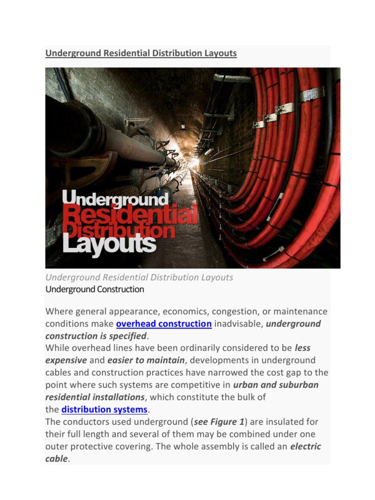 Underground Residential Distribution Layouts | PDF | Electric Power ...