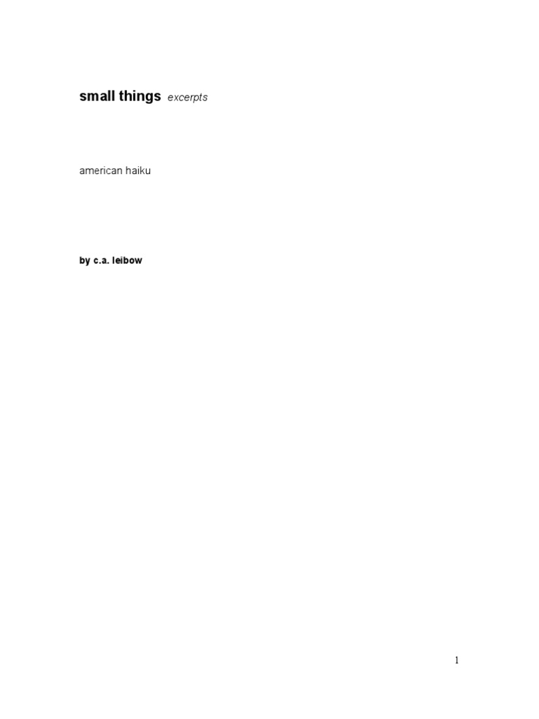 Small Things | PDF