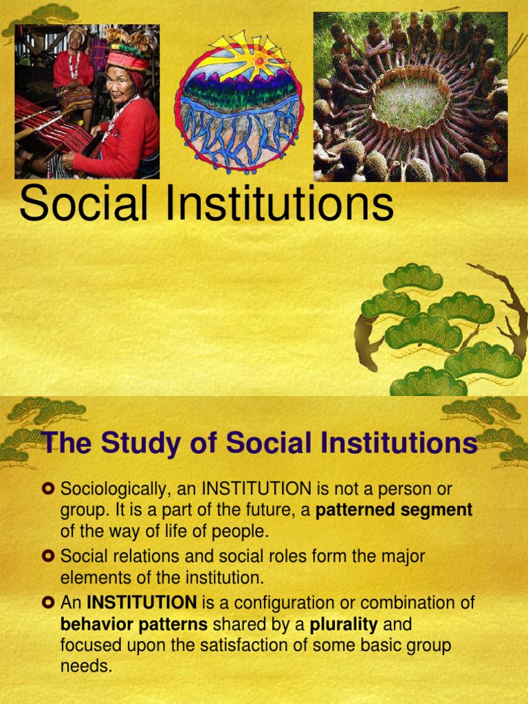 SOCIAL INSTITUTIONS | Institution | Sociology