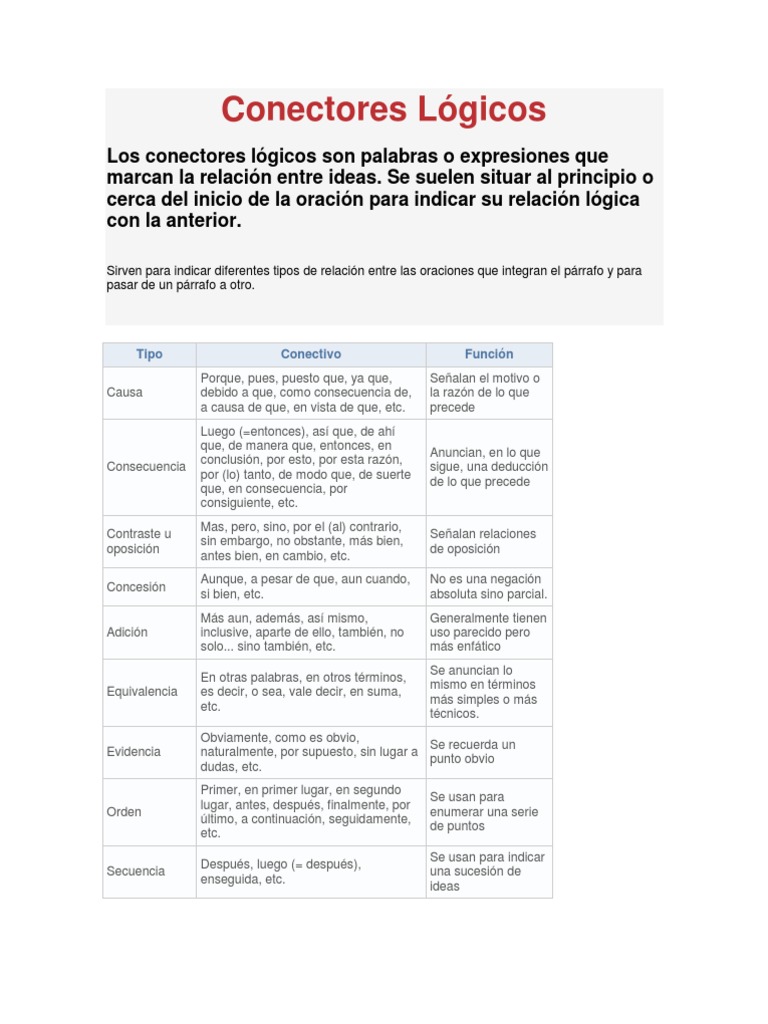 Conectores Lógicos | PDF