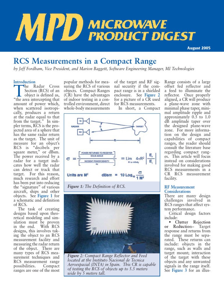 Compact Range Rcs | PDF | Antenna (Radio) | Decibel
