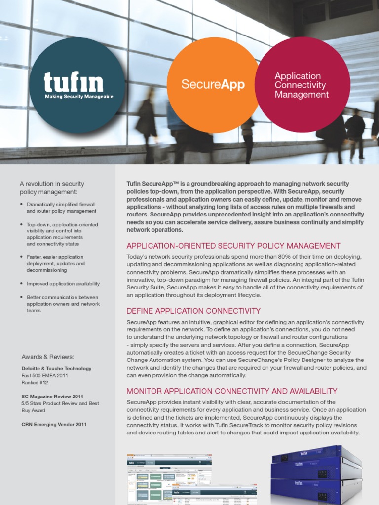 Tufin Secure App Data Sheet en | PDF | Firewall (Computing) | Computer Network