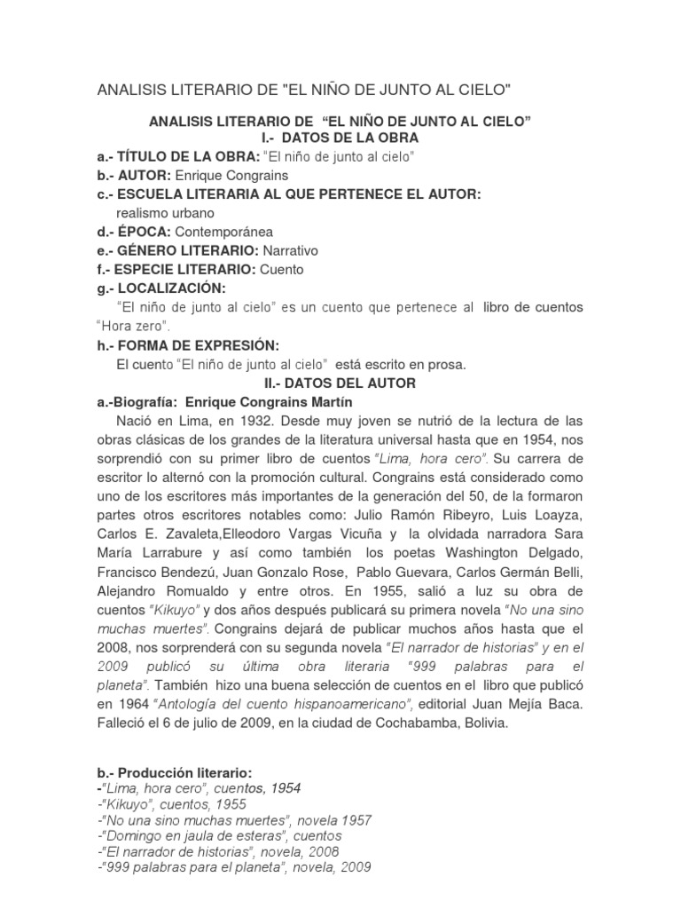 Analisis Literario de | PDF | Cuentos | Narración