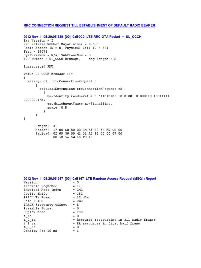 LTE RRC Connection Process | PDF
