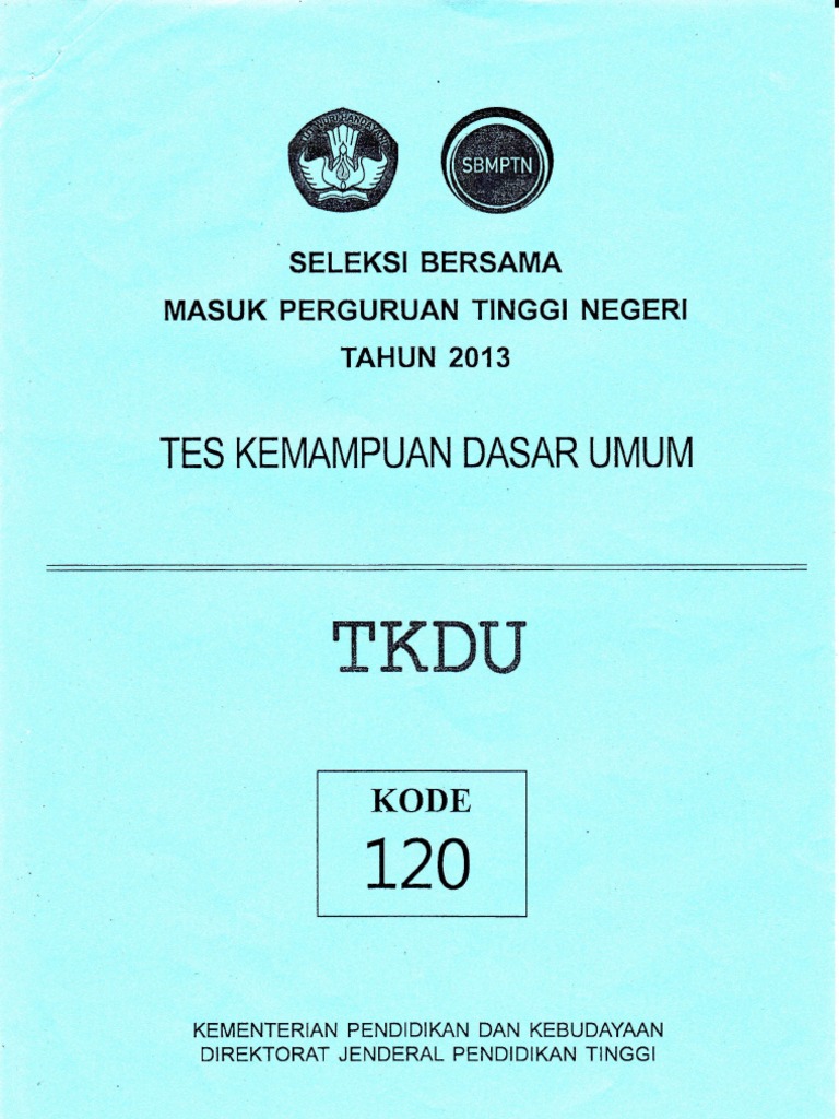 Soal SBMPTN 2013 TKDU | PDF | Karier & Perkembangan | Metode & Bahan Ajar