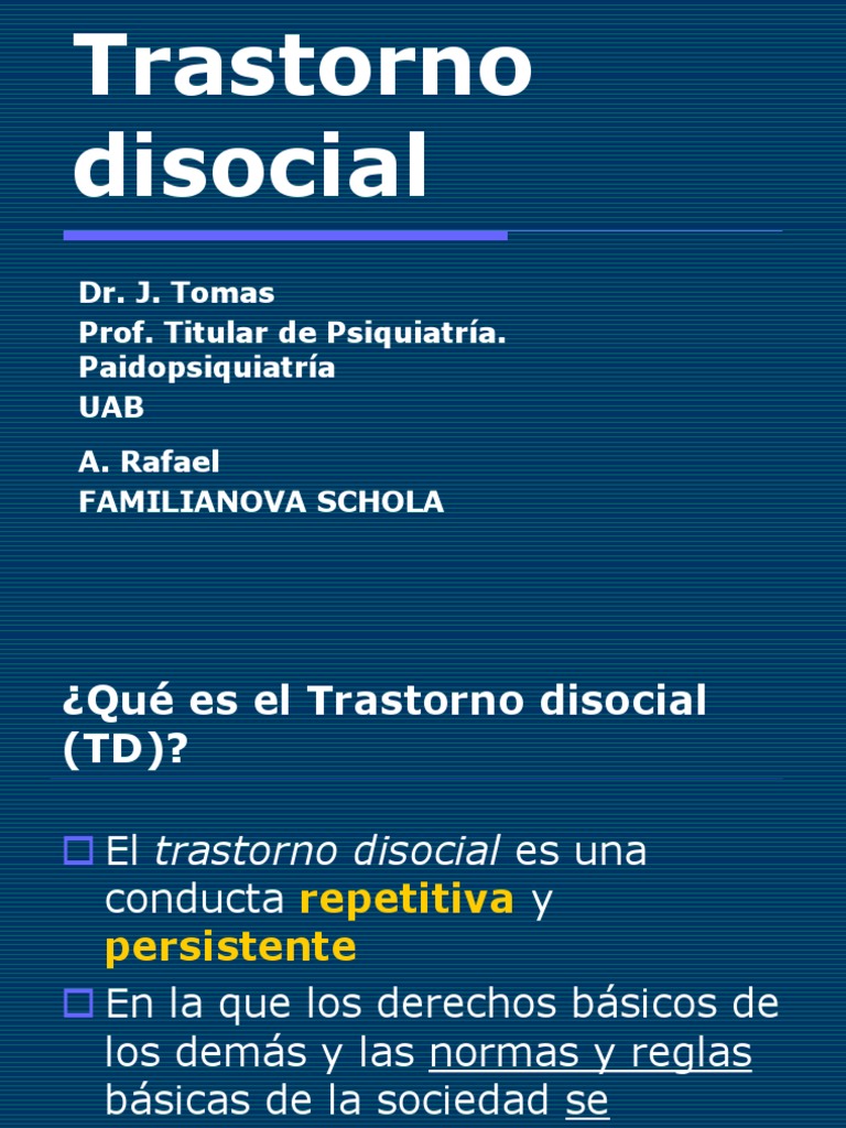 Trastorno Disocial | PDF