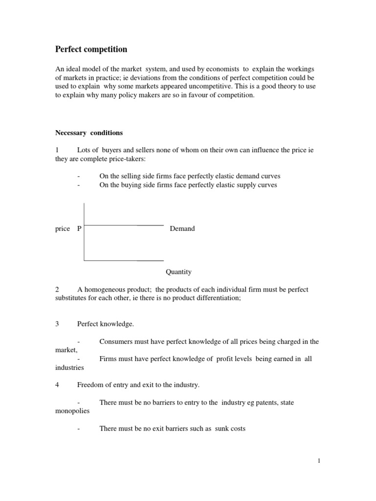 Perfect Competition: Necessary Conditions | PDF | Perfect Competition ...