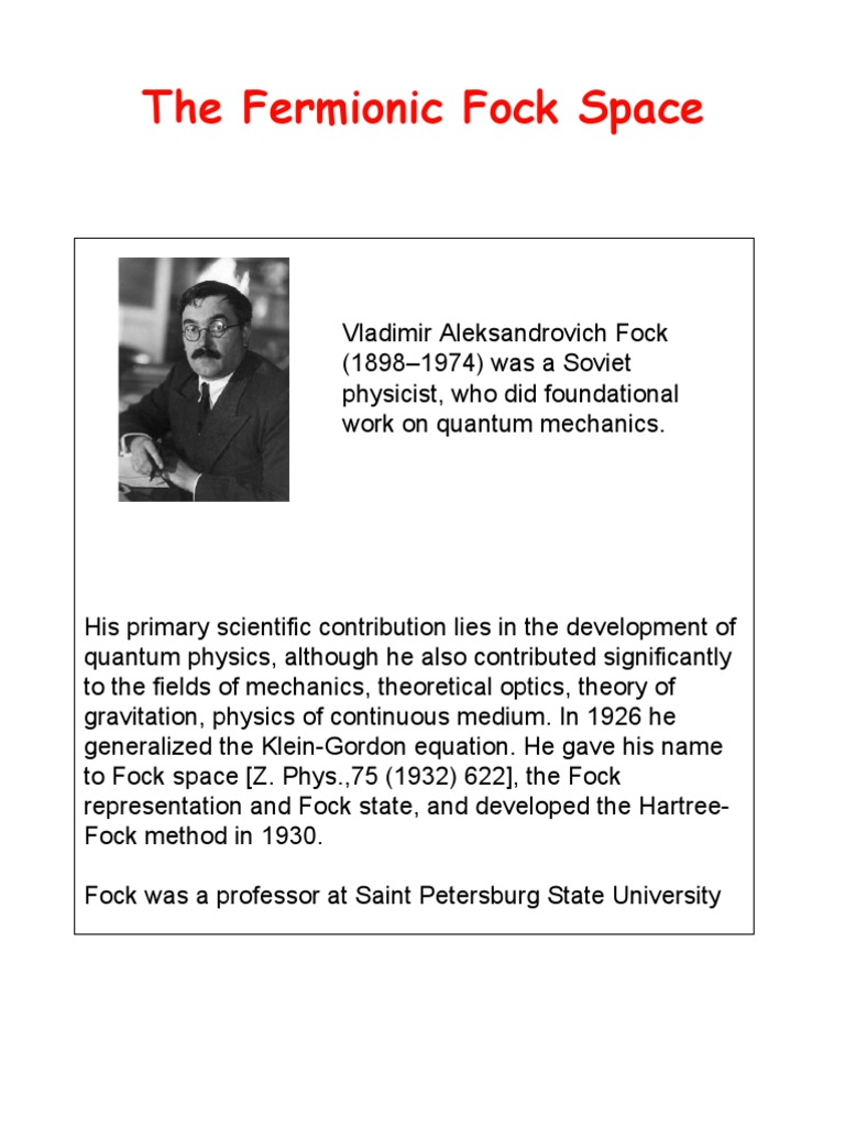 Fock Spaces PDF | PDF | Spin (Physics) | Scientific Theories