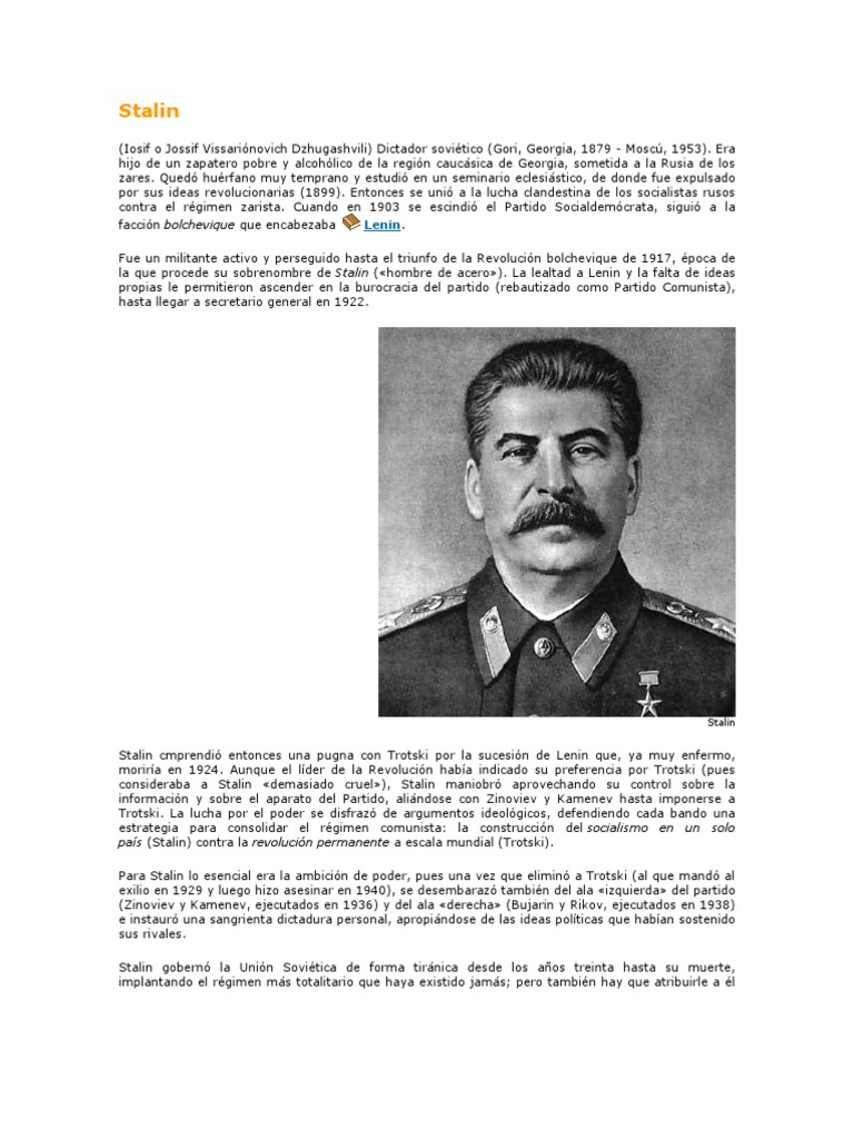 Biografia de Stanly | PDF | Joseph Stalin | Vladimir Lenin