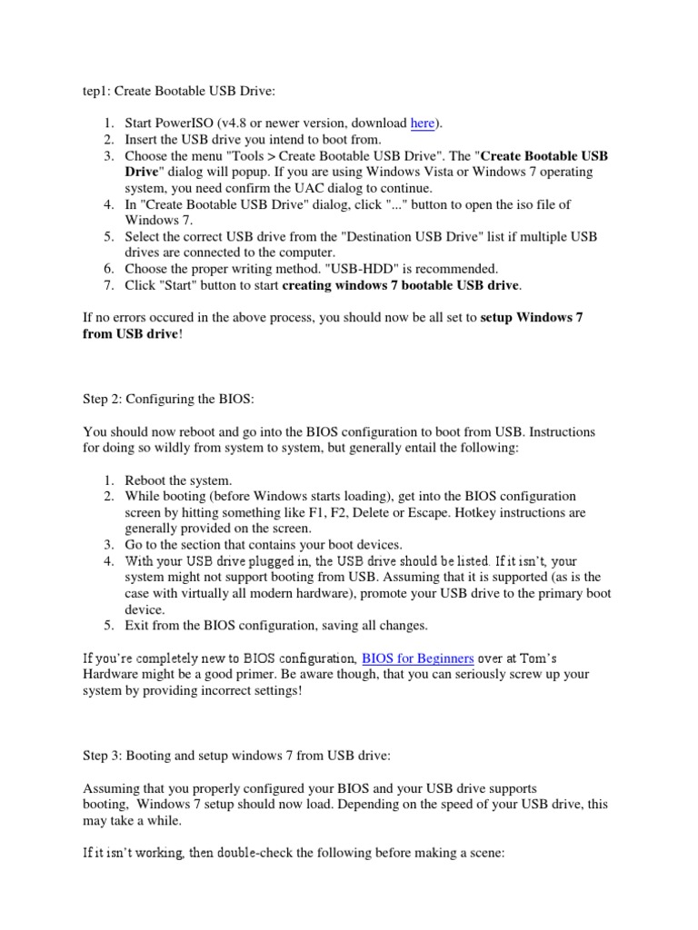 Create Bootable USB for Windows Vista | PDF