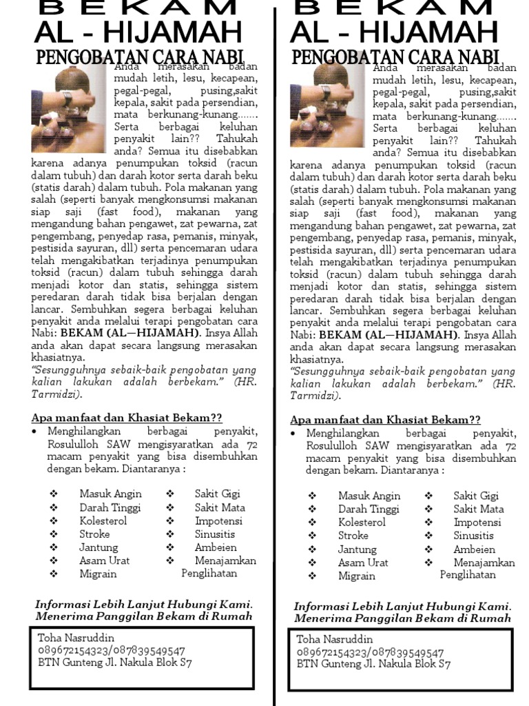 Brosur Bekam | PDF | Kesehatan Holistik