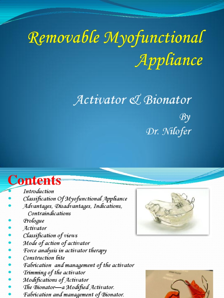 Removable Myofunctional Appliance Partial | PDF | Tooth | Human Anatomy