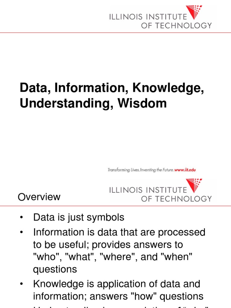 Data, Information, Knowledge, Understanding, Wisdom | PDF