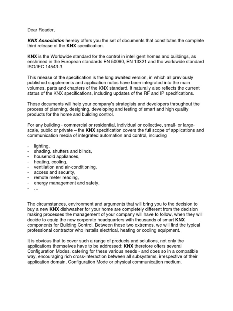 KNX Standard | PDF | Specification (Technical Standard) | Hvac