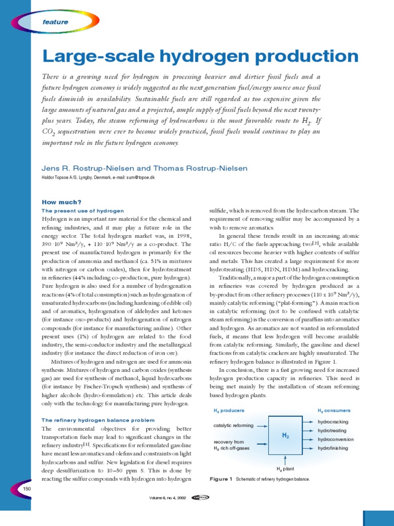 Large-Scale Hydrogen Production | PDF | Natural Gas | Cracking (Chemistry)