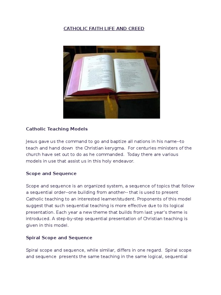 Overview of Catholic Faith Life and Creed | PDF | Catechism | Mass ...
