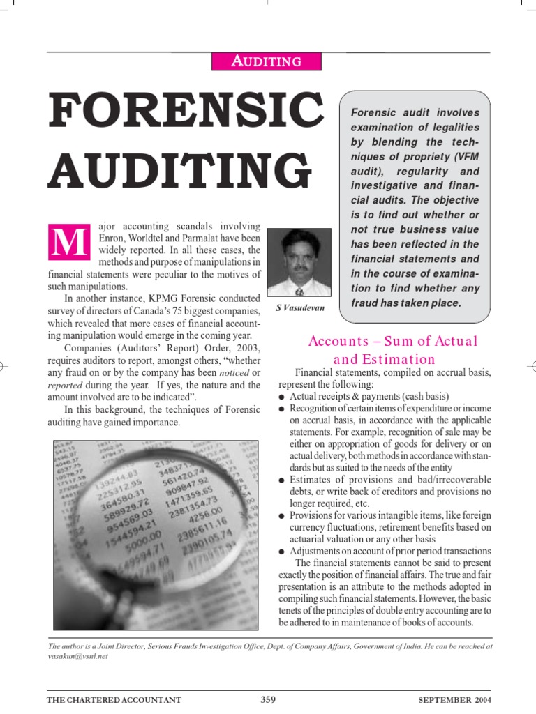 Forensic Audit PDF | Audit | Debits And Credits