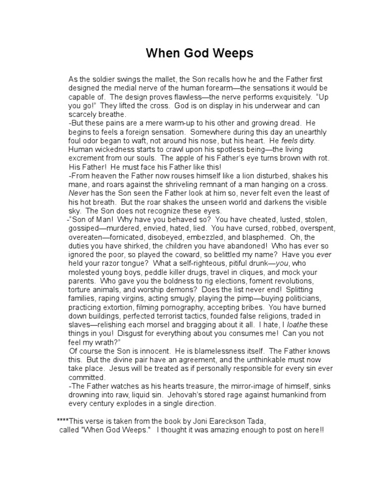 Insights from "When God Weeps" | PDF | Mystery, Thriller & Crime Fiction