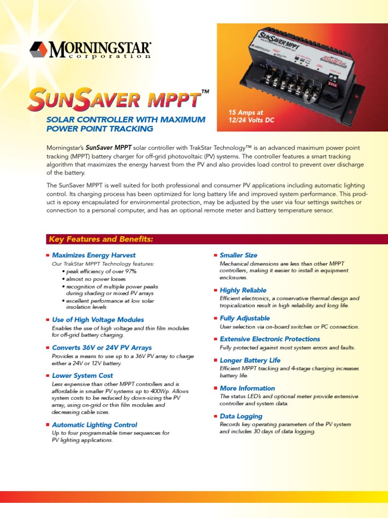 MPPT Battery Charger Spec | PDF | Photovoltaics | Battery Charger