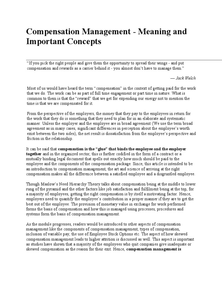 Compensation Management | PDF | Employee Benefits | Compensation And ...