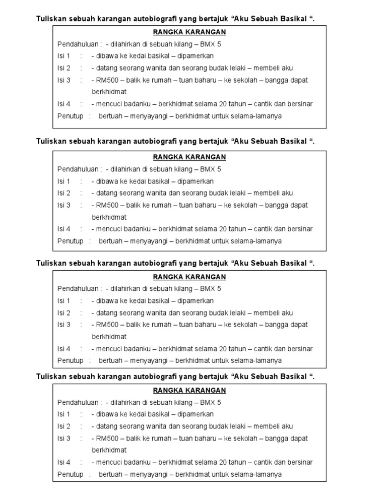 Aku Sebuah Basikal Pdf