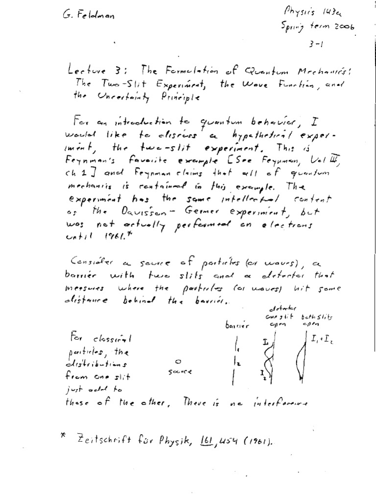Physics 143a - Quantum Mechanics - Gary Feldman (Harvard) - Lecture 03 ...