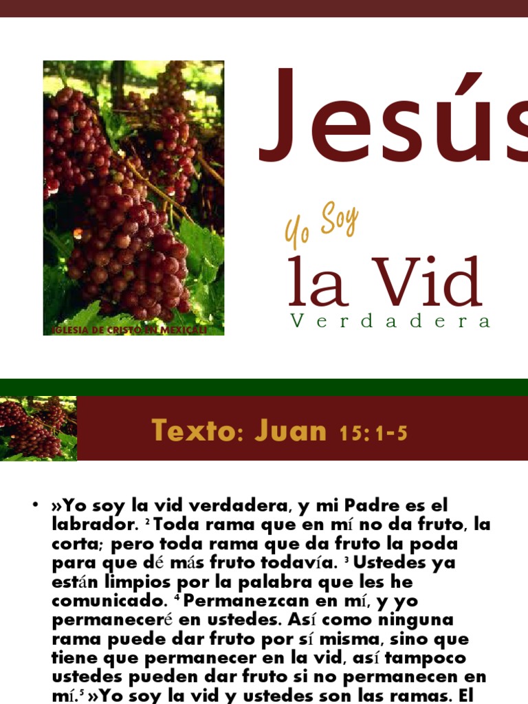 Yo Soy La Vid Verdadera | PDF | Jesús | Comportamiento religioso y ...