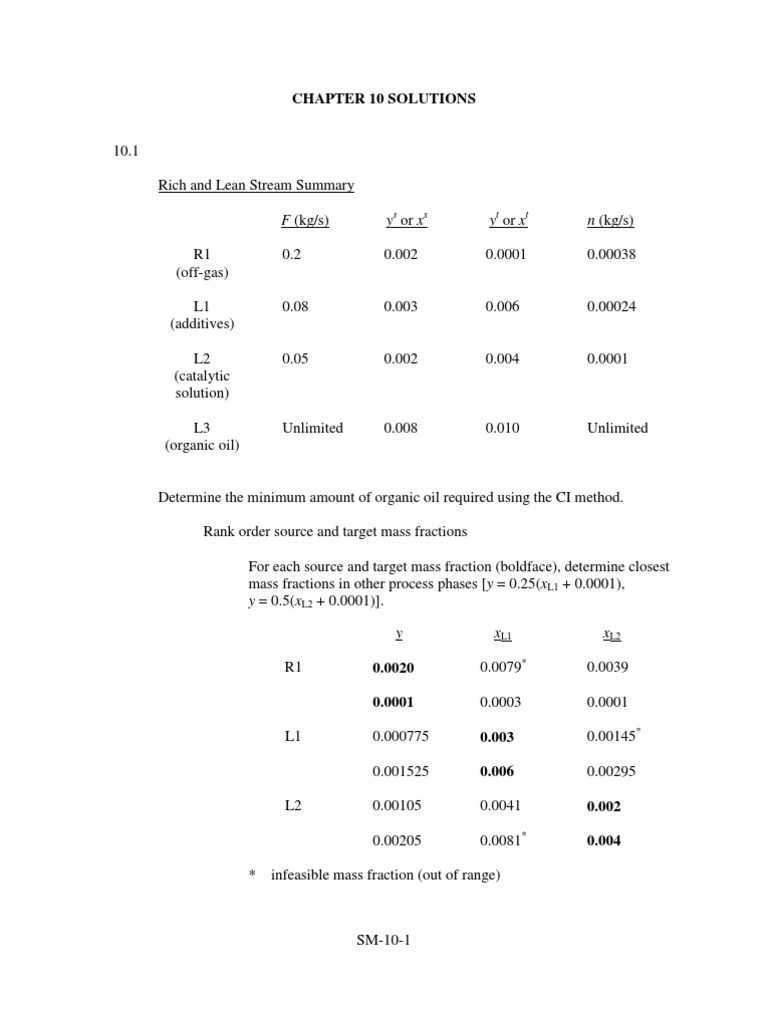 F (KG/S) y Orx y Orx N (KG/S) : Chapter 10 Solutions | PDF | Chemical ...