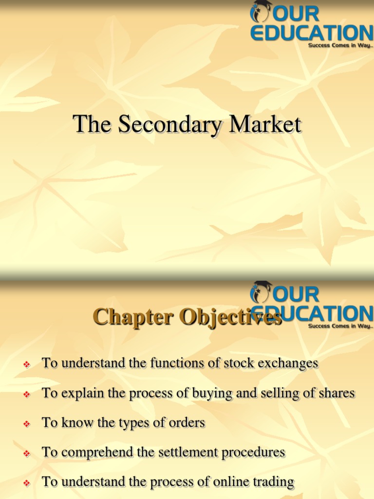 Secondary Market | PDF | Order (Exchange) | Secondary Market