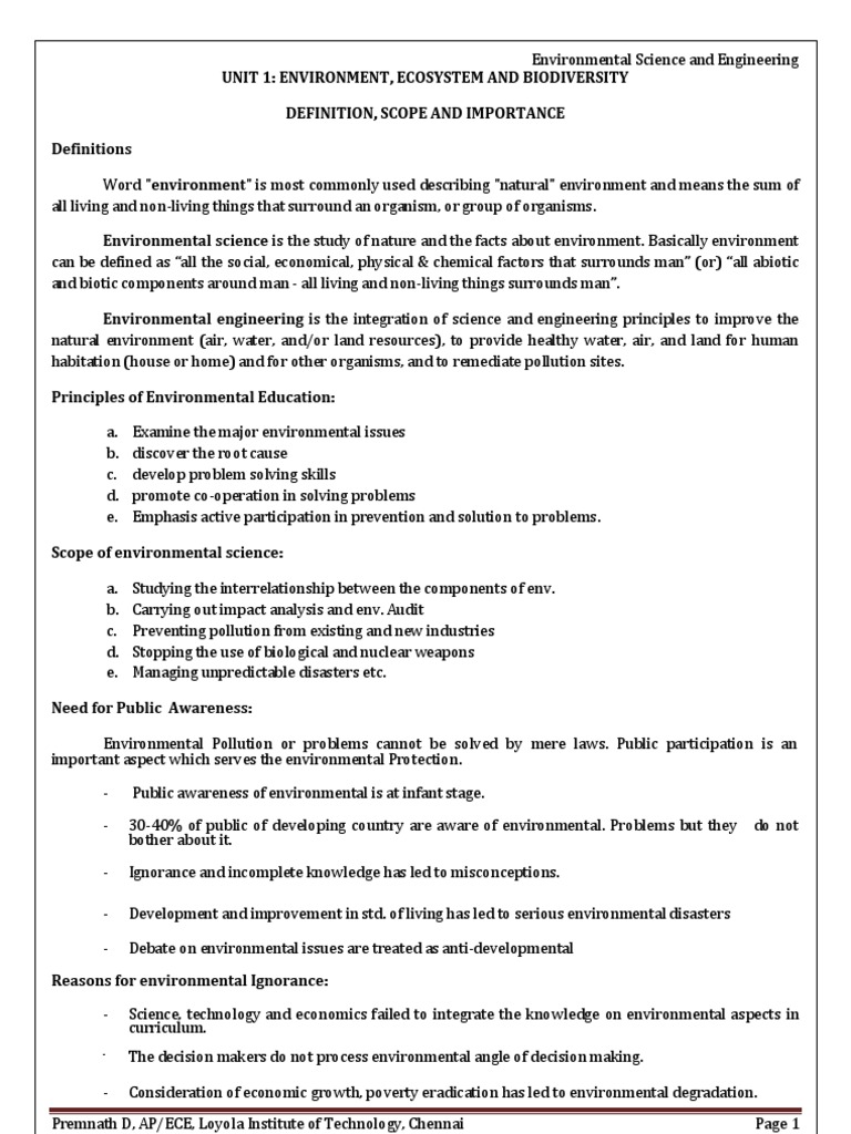 Evs Lecture Notes Pdf Food Web Ecosystem