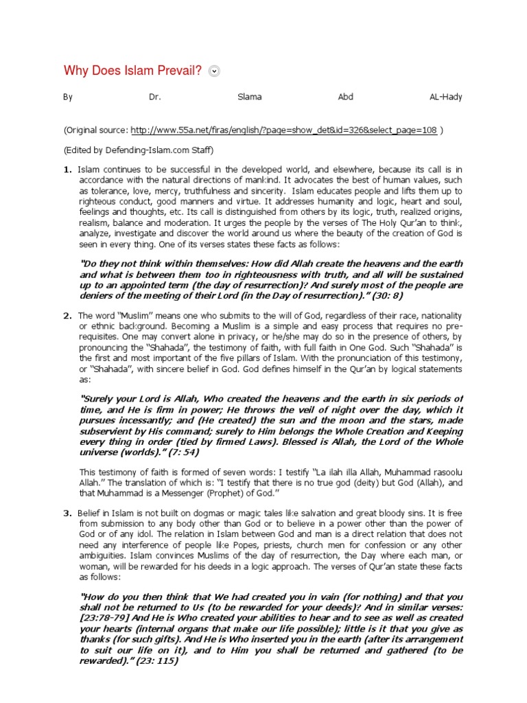 Why Does Islam Prevail | PDF | Science | History Of Science