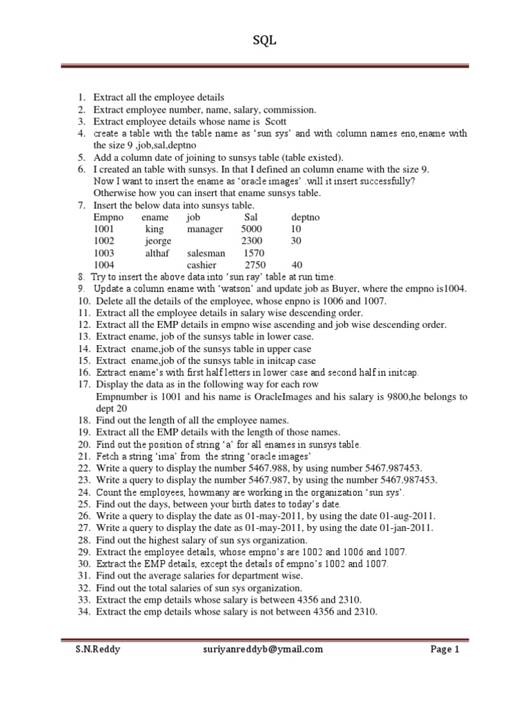 A Comprehensive Guide to SQL Queries for Extracting, Inserting ...
