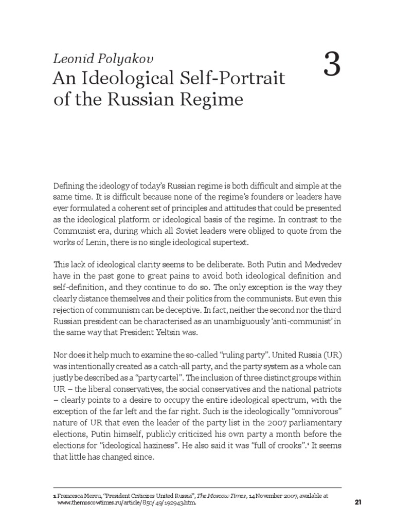 Ideological Self Portrait | PDF | Dmitry Medvedev | Vladimir Putin