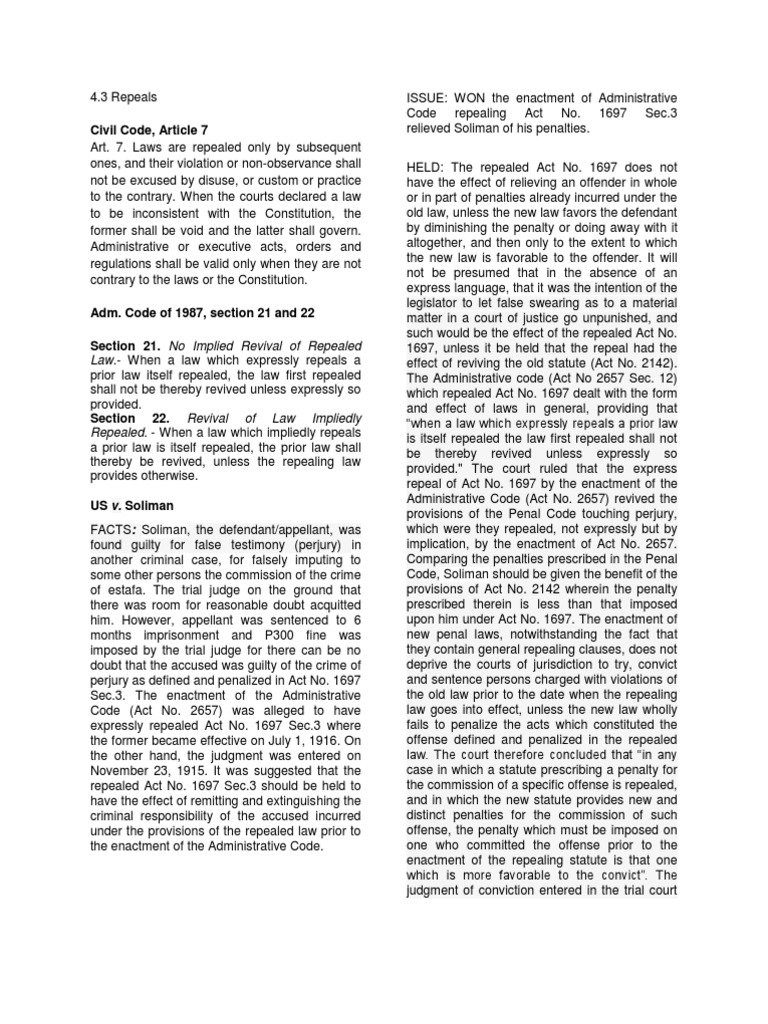 Statcon - Reviewer | PDF | Perjury | Repeal