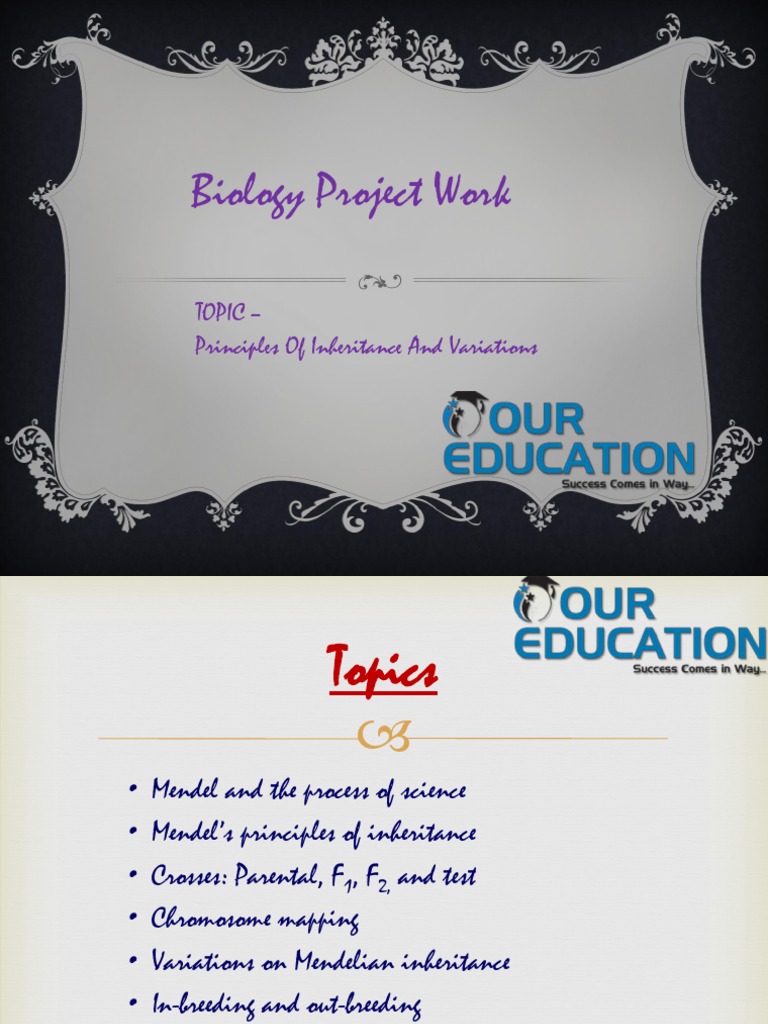 Biology Project Work: Topic - Principles of Inheritance and Variations ...