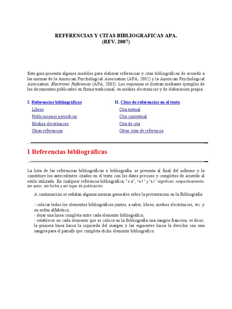 Guia de Referencias y Citas Bibliograficas Apa | PDF