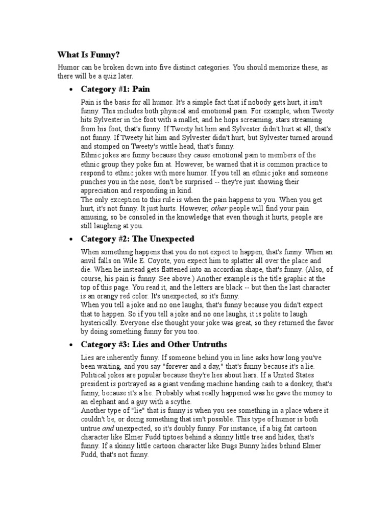 How To Be Funny Part 1 | PDF | Jokes | Humour