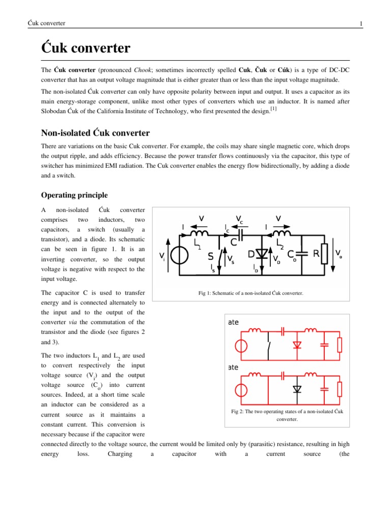 Ćuk Converter | PDF | Physical Quantities | Voltage